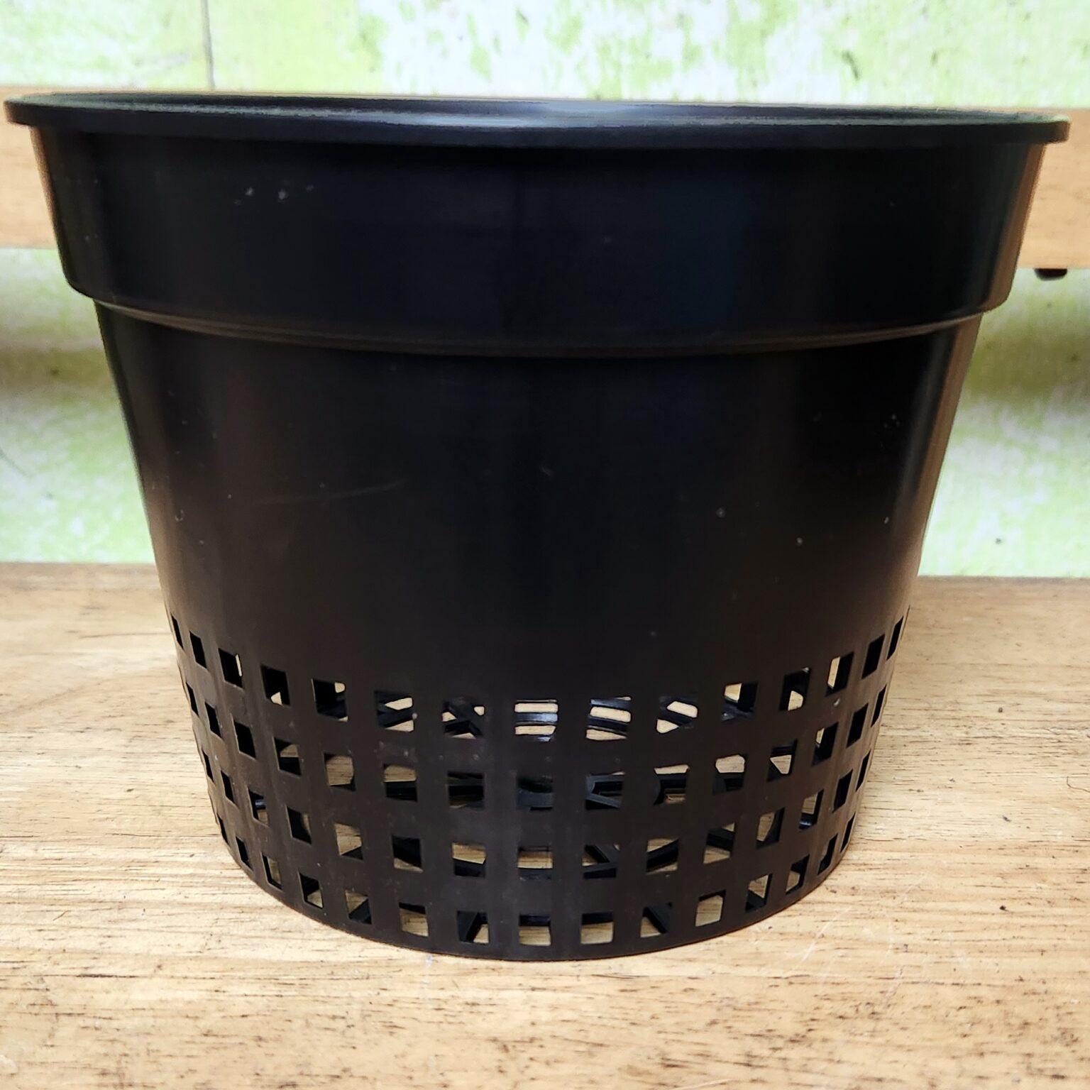 Plastic Net Pot 5" - 1/2 net, 1/2 solid