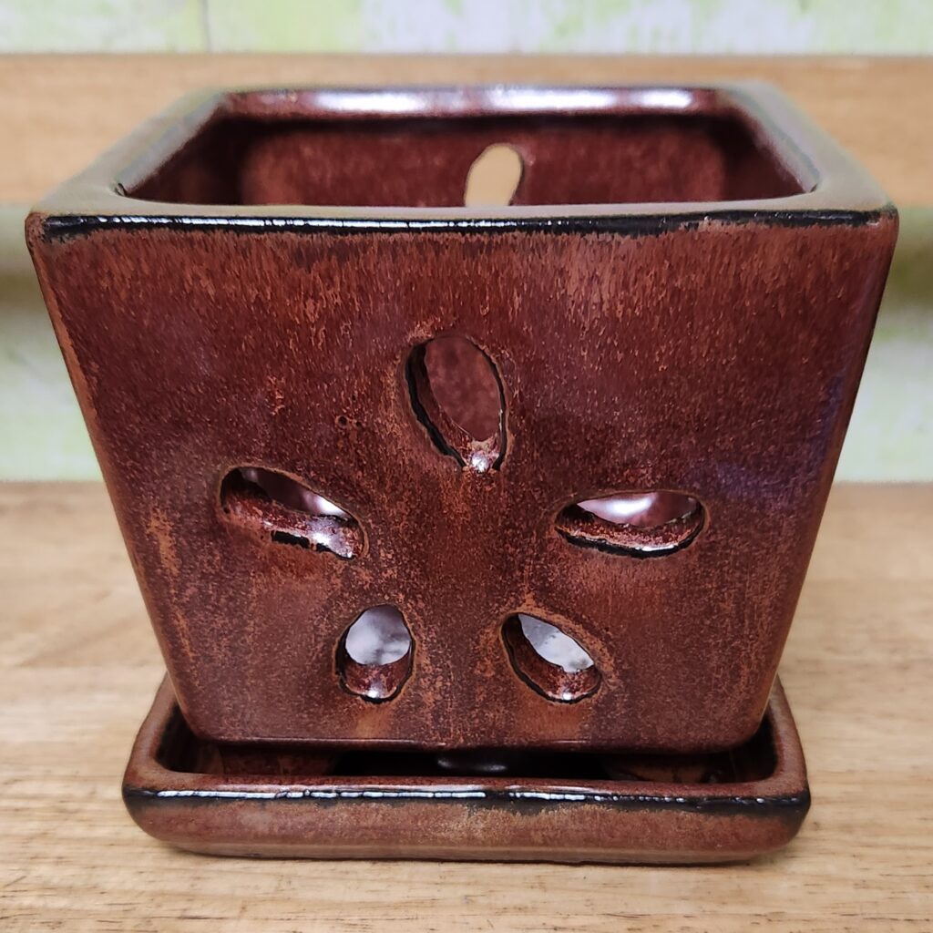 LOTUS53 Lotus Pot copper square 4 x 4 in. high - Green Barn Orchid and ...